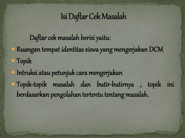 TUTORIAL DAFTAR CEK MASALAH (DCM) | PPTX