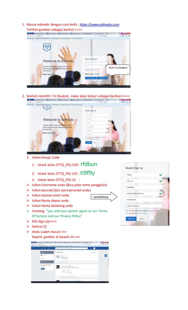 Tutorial daftar edmodo | PDF