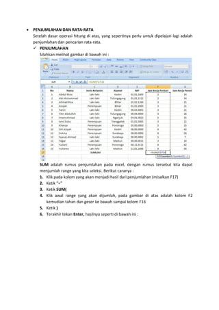 Tutorial dasar excel 2007 | PDF