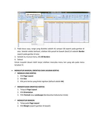 Tutorial dasar excel 2007 | PDF