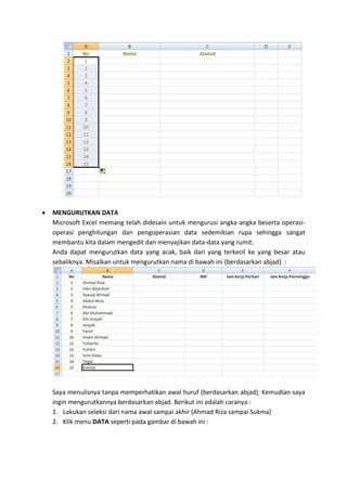 Tutorial dasar excel 2007 | PDF