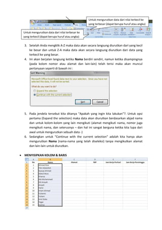 Tutorial dasar excel 2007 | PDF