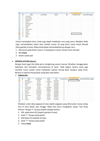 Tutorial dasar excel 2007 | PDF