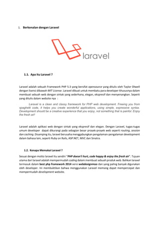 Tutorial dasar laravel | PDF