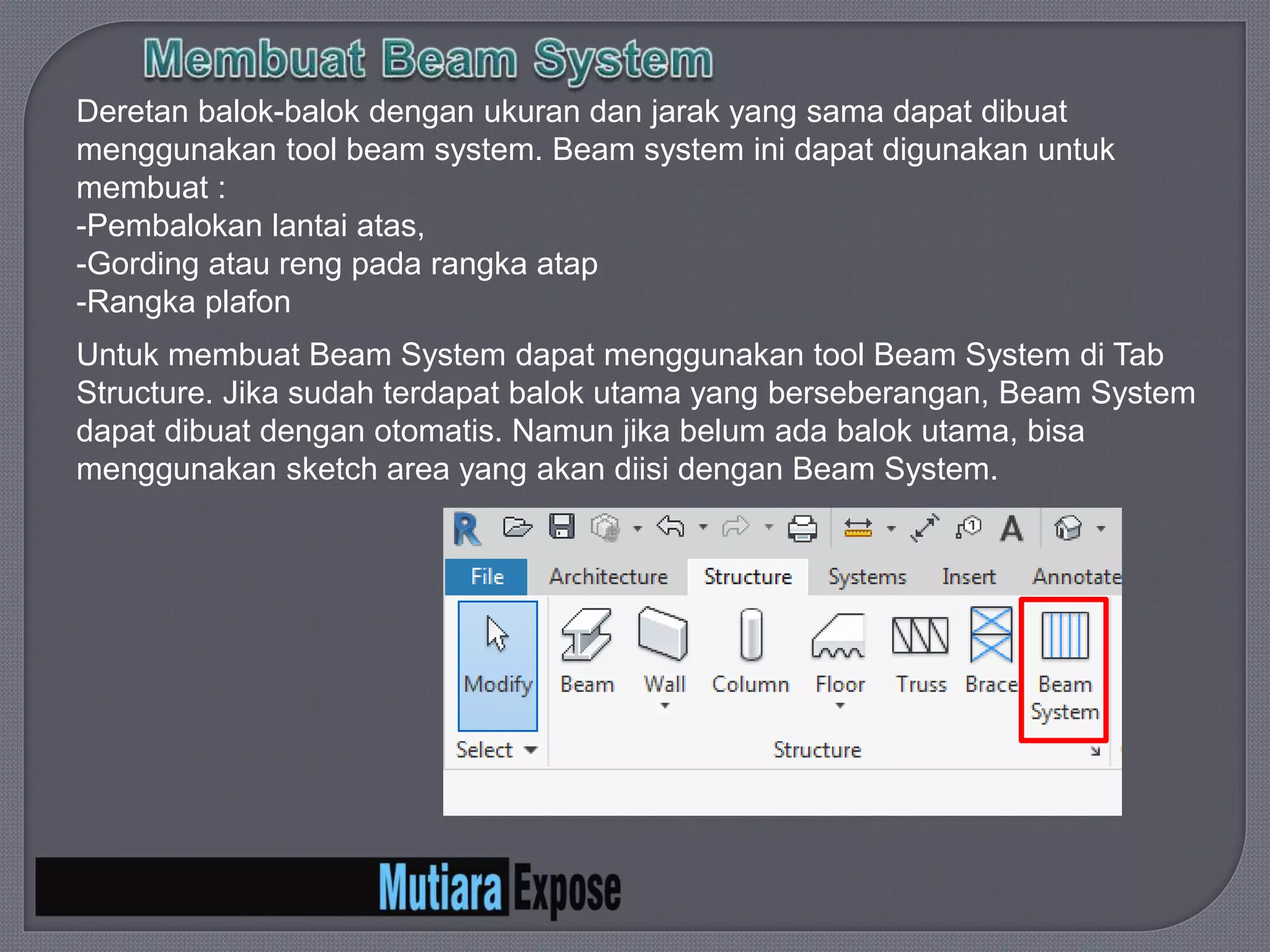 Tutorial dasar revit structure | PPTX