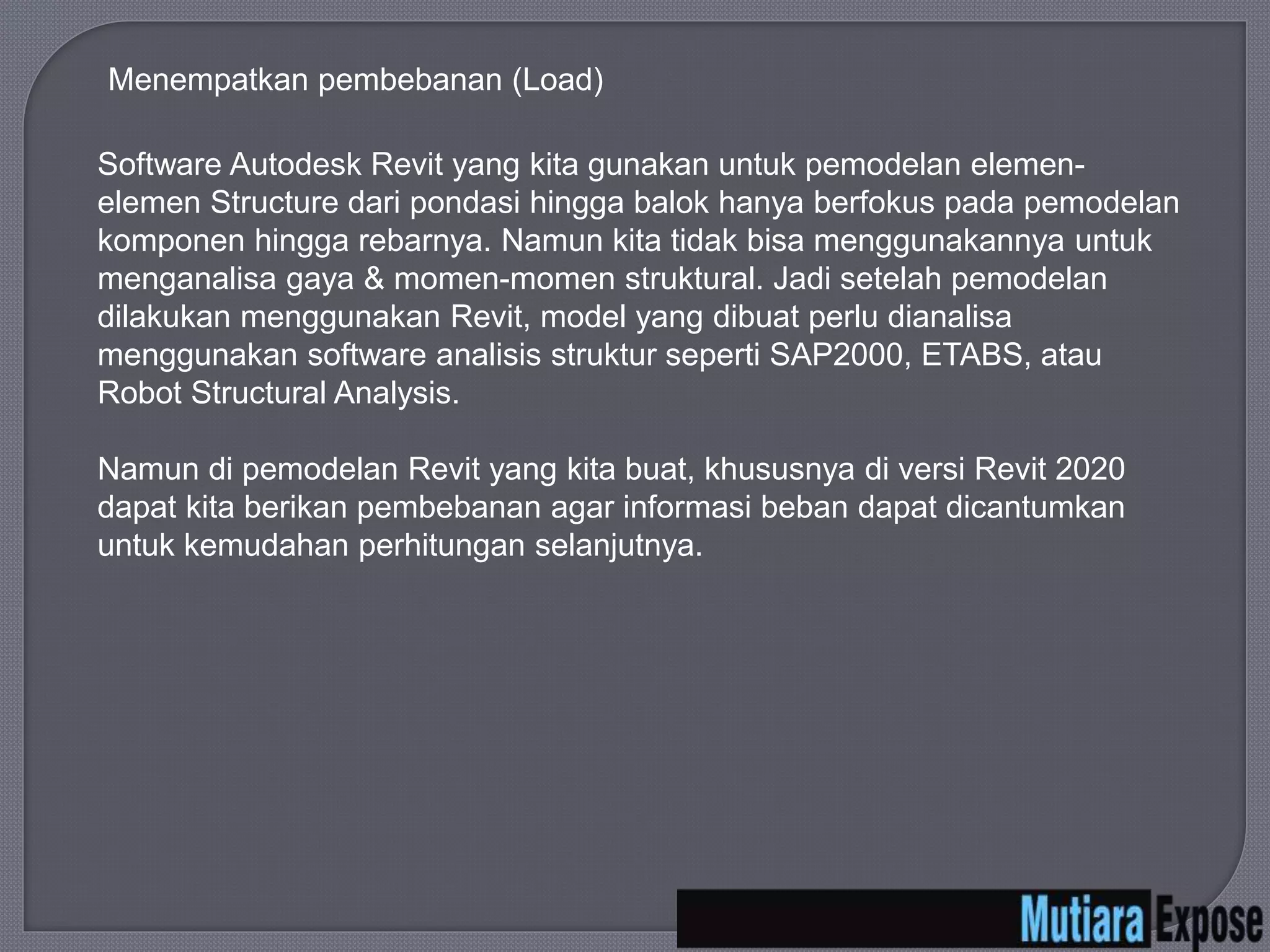 Tutorial dasar revit structure | PPTX