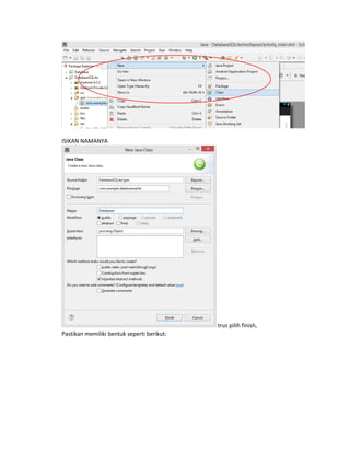 Tutorial database SQLite di Eclipse | PDF