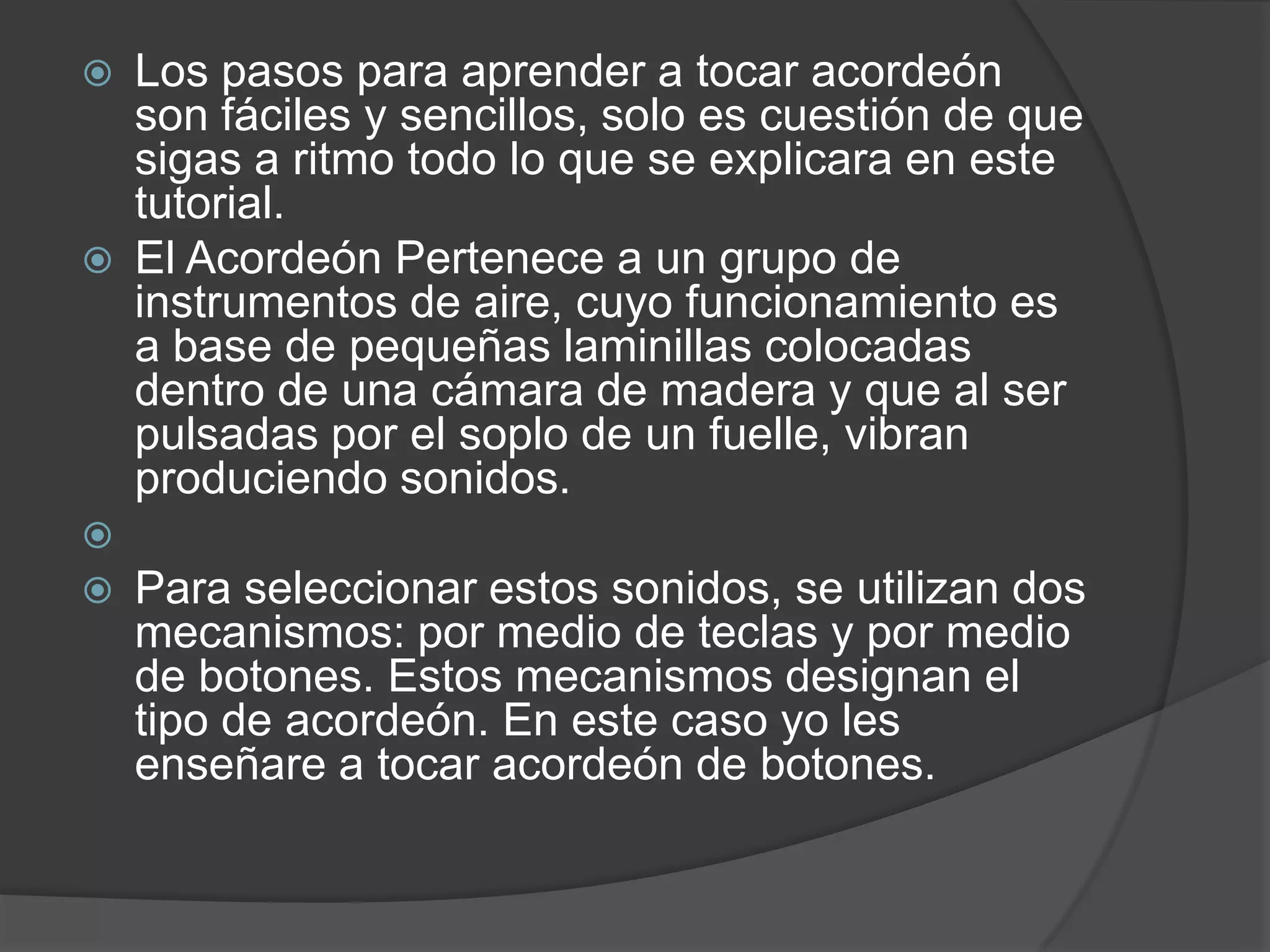 Tutorial de acordeón | PPT