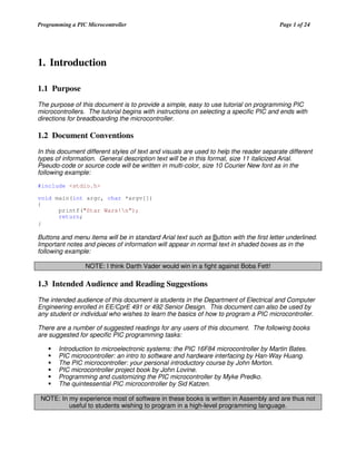 Tutorial dec0604(print24) Programming a PIC | PDF