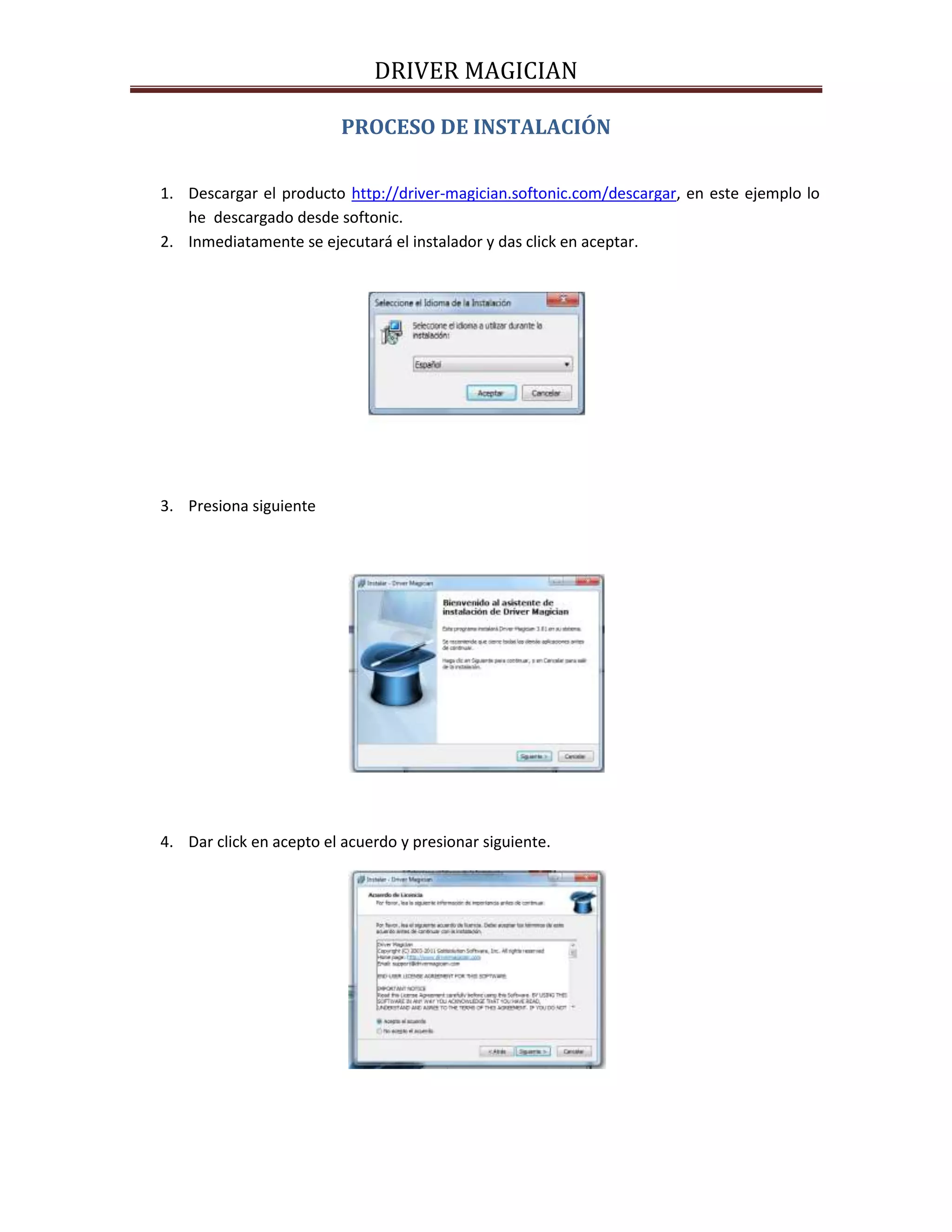Tutorial de driver magician | DOCX
