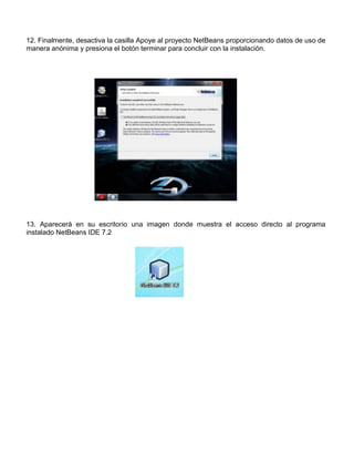 Tutorial de instalación de NetBeans 7.2 | DOCX