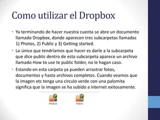 Tutorial del dropbox | PPT
