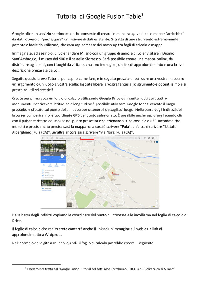 Tutorial di Google Fusion Tables | PDF | Computing | Technology & Computing