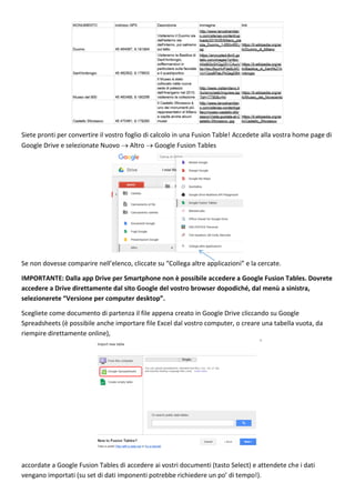 Tutorial di Google Fusion Tables | PDF | Computing | Technology & Computing