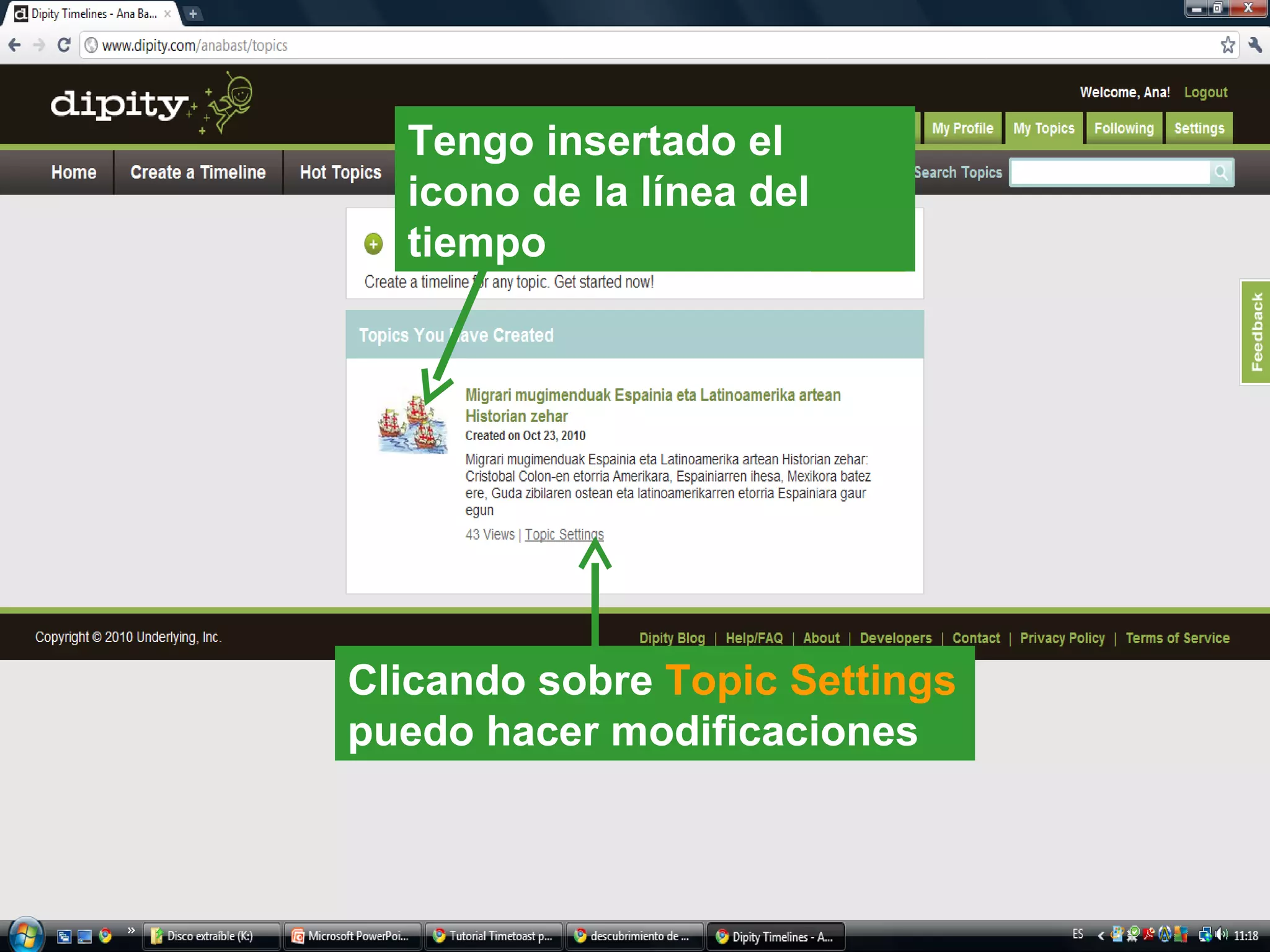 Tutorial dipity: para hacer una línea del tiempo | PPT
