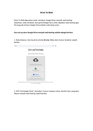 Tutorial drive to web | DOCX