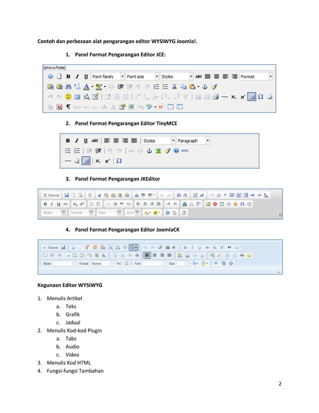 Tutorial editor wysiwyg | PDF
