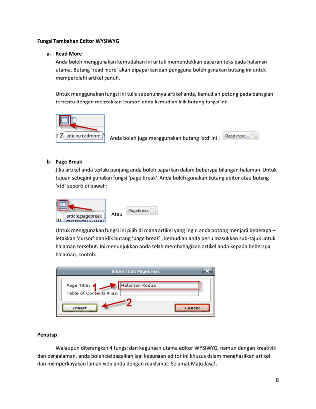 Tutorial editor wysiwyg | PDF