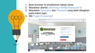 Tutorial elearning MTsN 9 Jombang - untuk siswa | PPT