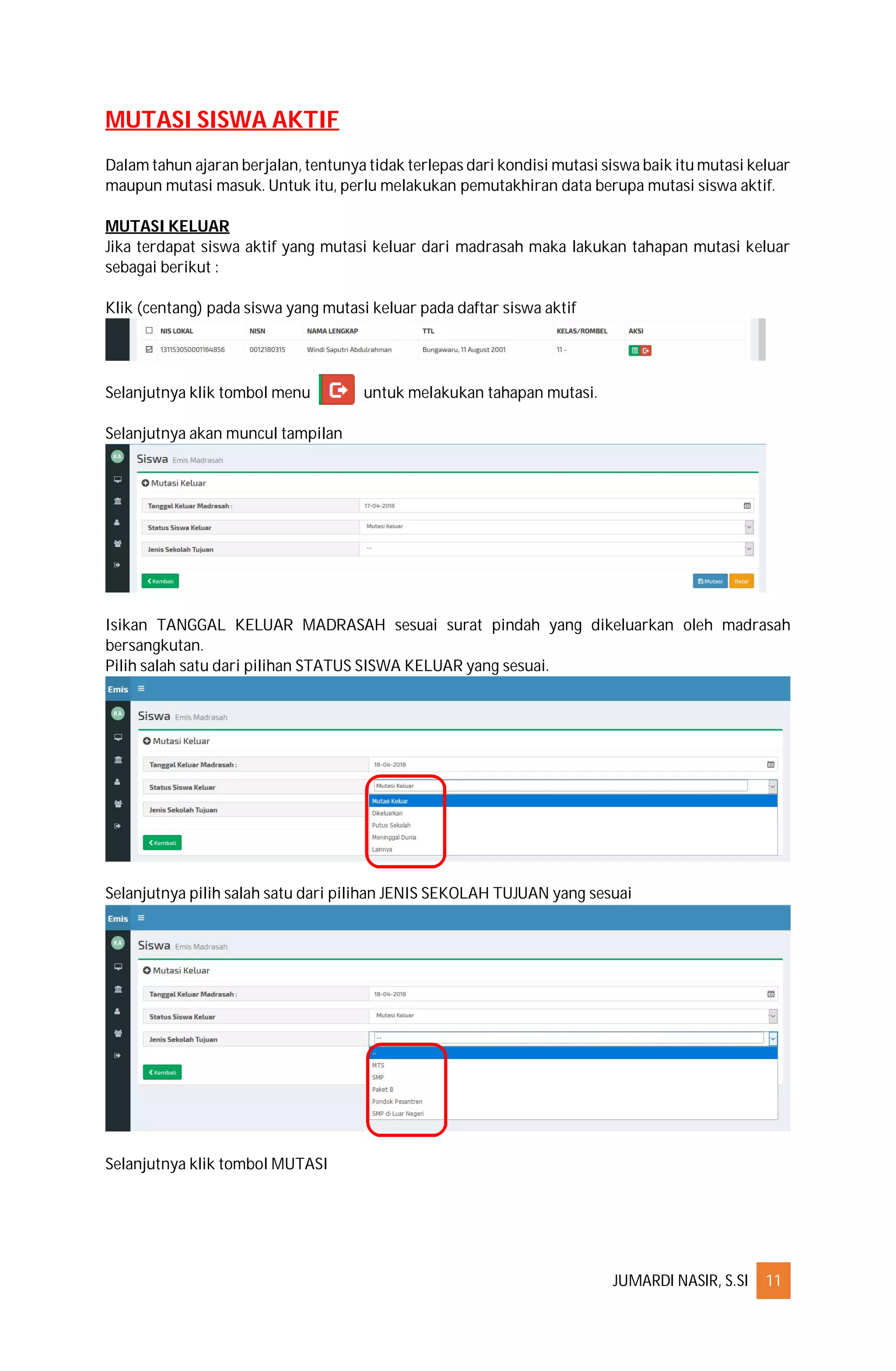Tutorial emis siswa 2018 | PDF