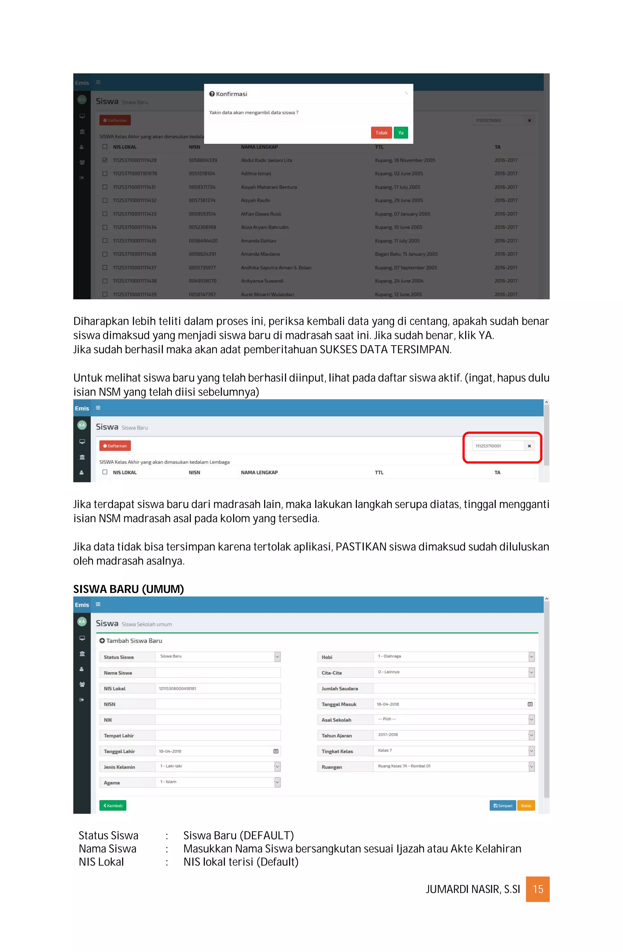 Tutorial emis siswa 2018 | PDF