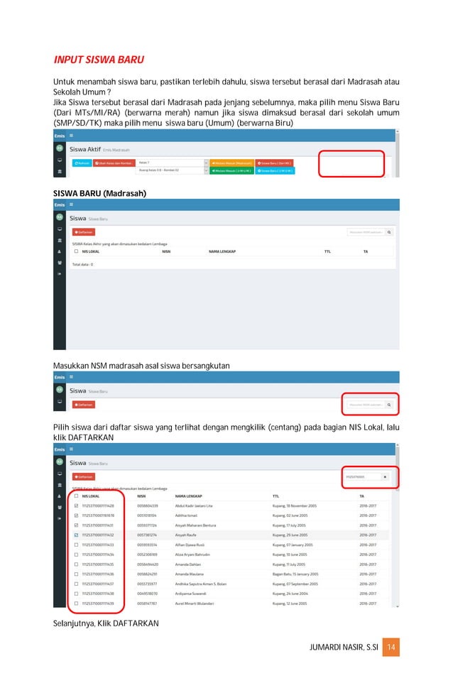 Tutorial emis siswa 2018 | PDF