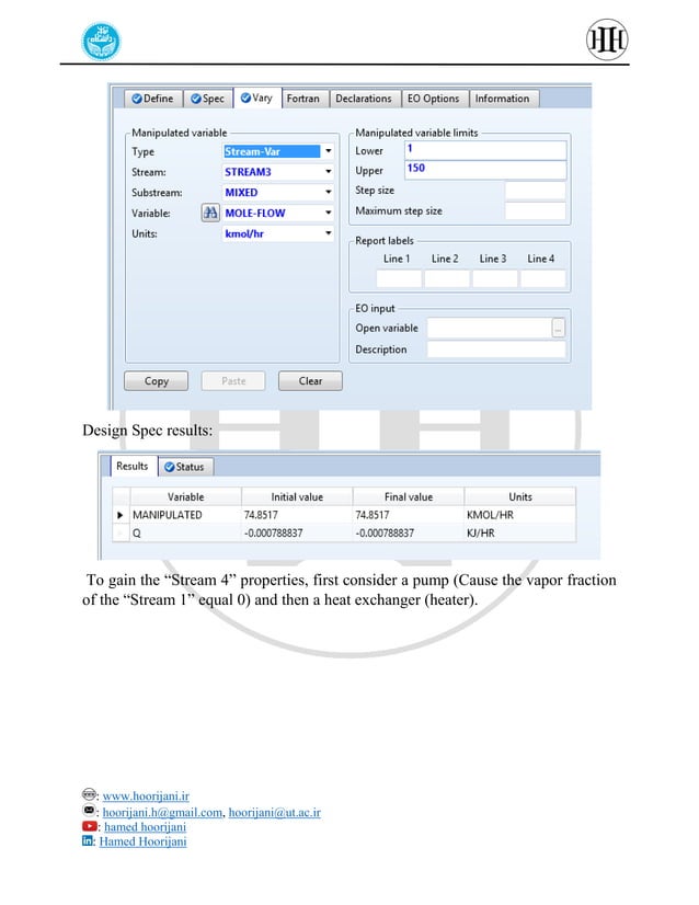 Aspen Plus Tutorial - LHHW - reverse propane cycle | PDF