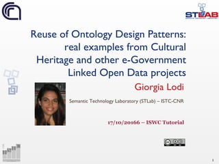 Reuse of Ontology Design Patterns: real examples from Cultural Heritage and other e-Government ...