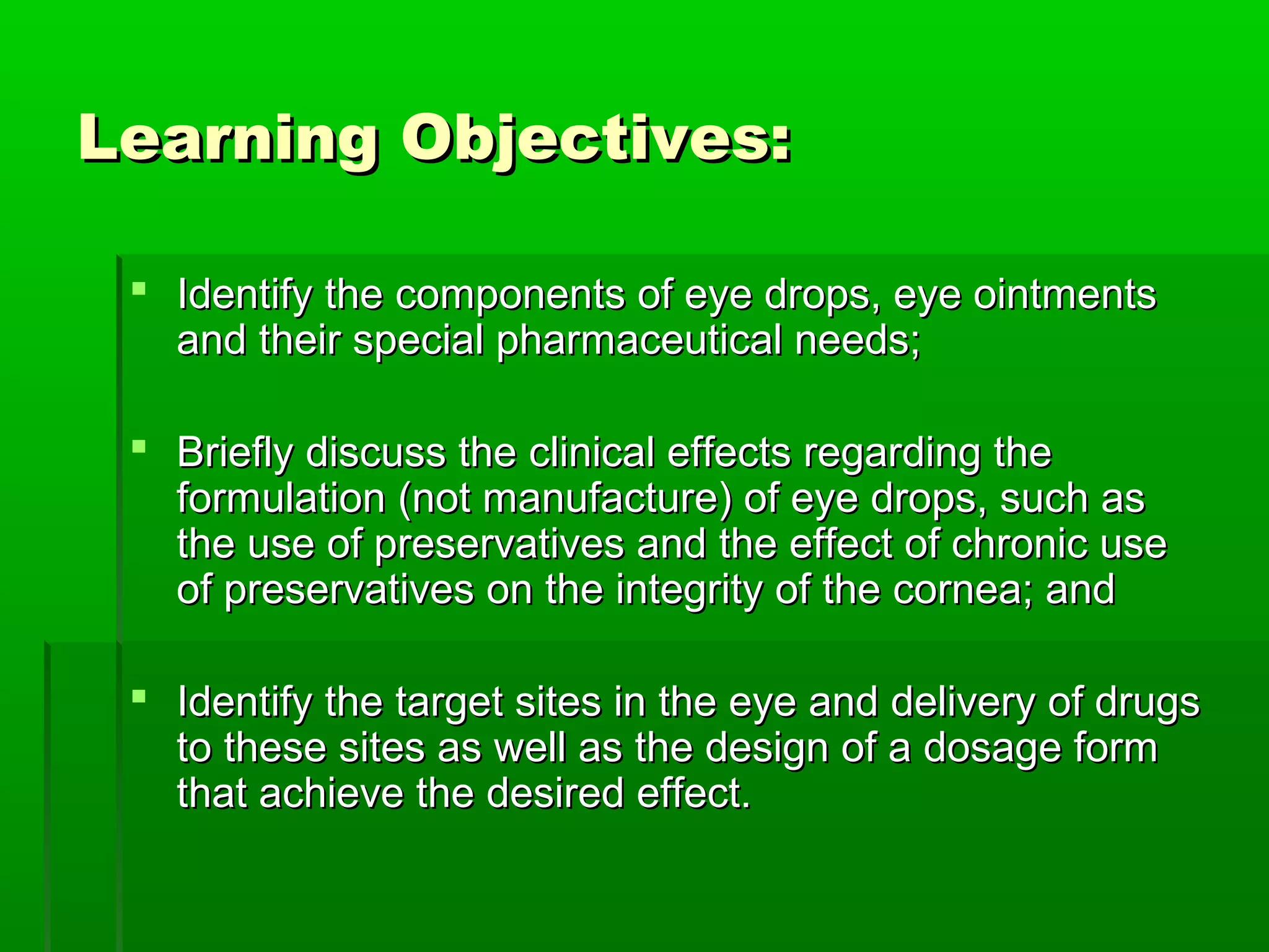 Eye, Ear And Nose Formulations | PPT