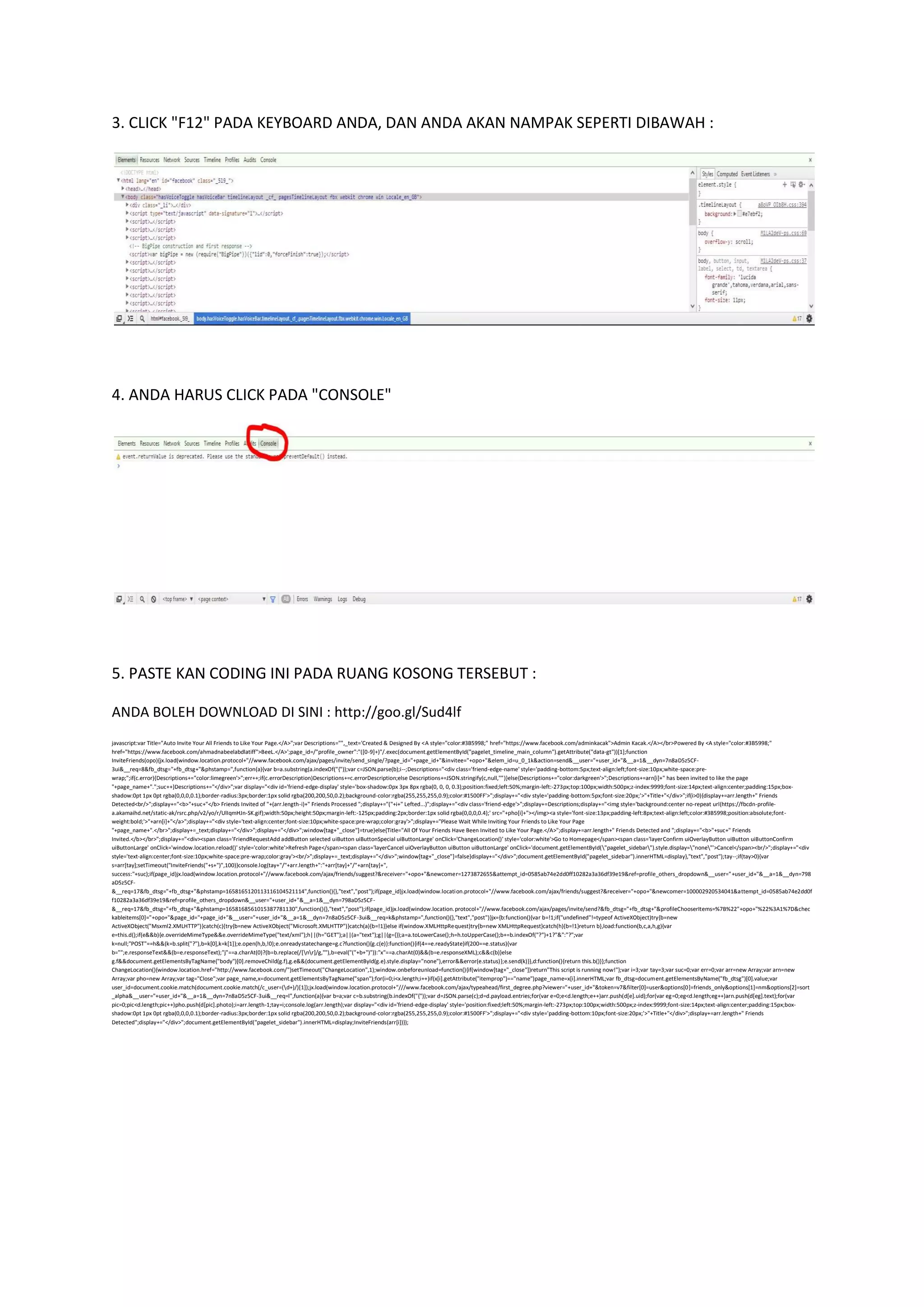 Tutorial Facebook Page Auto Invite | PDF