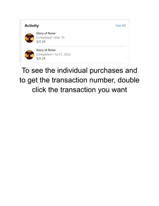 Finding your Receipt on FB | PDF