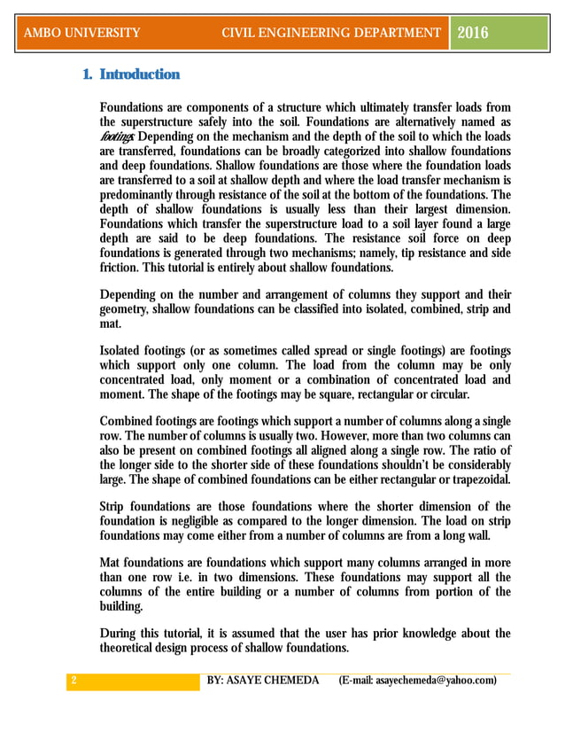 Tutorial for design of foundations using safe | PDF