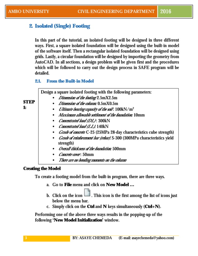 Tutorial for design of foundations using safe | PDF