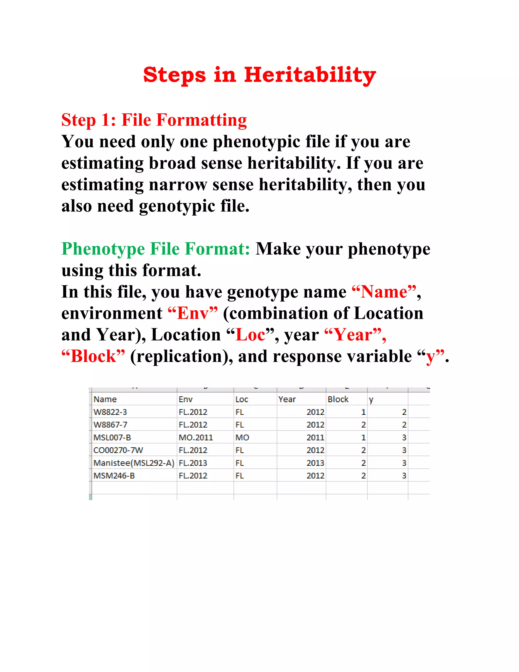 Tutorial for Estimating Broad and Narrow Sense Heritability using R | PDF
