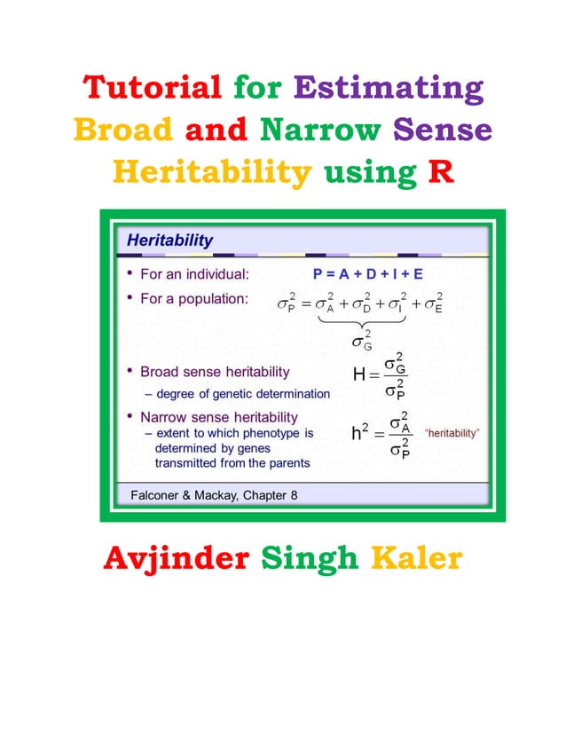 Tutorial for Estimating Broad and Narrow Sense Heritability using R ...