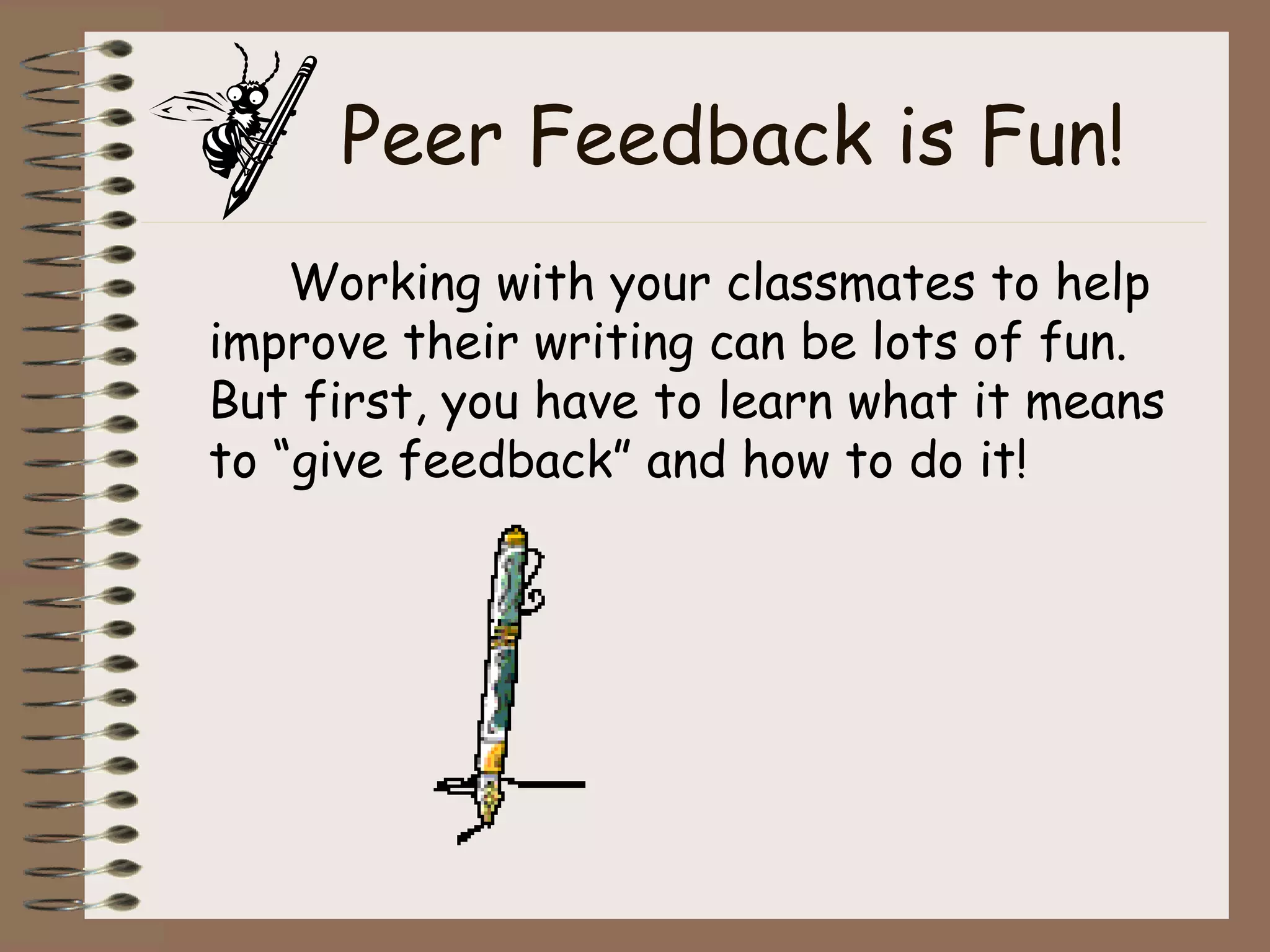 Giving peer feedback | PPT
