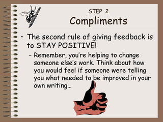 Giving peer feedback | PPT