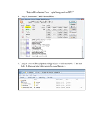 Tugas Aplinet( Tutorial form login menggunakan mvc (ryan,ade,lola)) | PDF