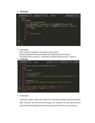 Tugas Aplinet( Tutorial form login menggunakan mvc (ryan,ade,lola)) | PDF