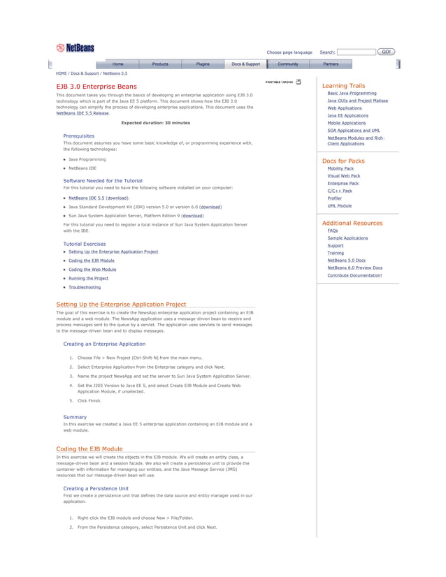 Tutorial for netbeans | PDF