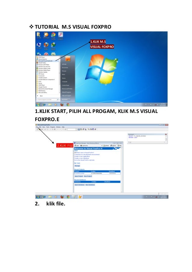Tutorial database dengan Ms Visual Foxpro