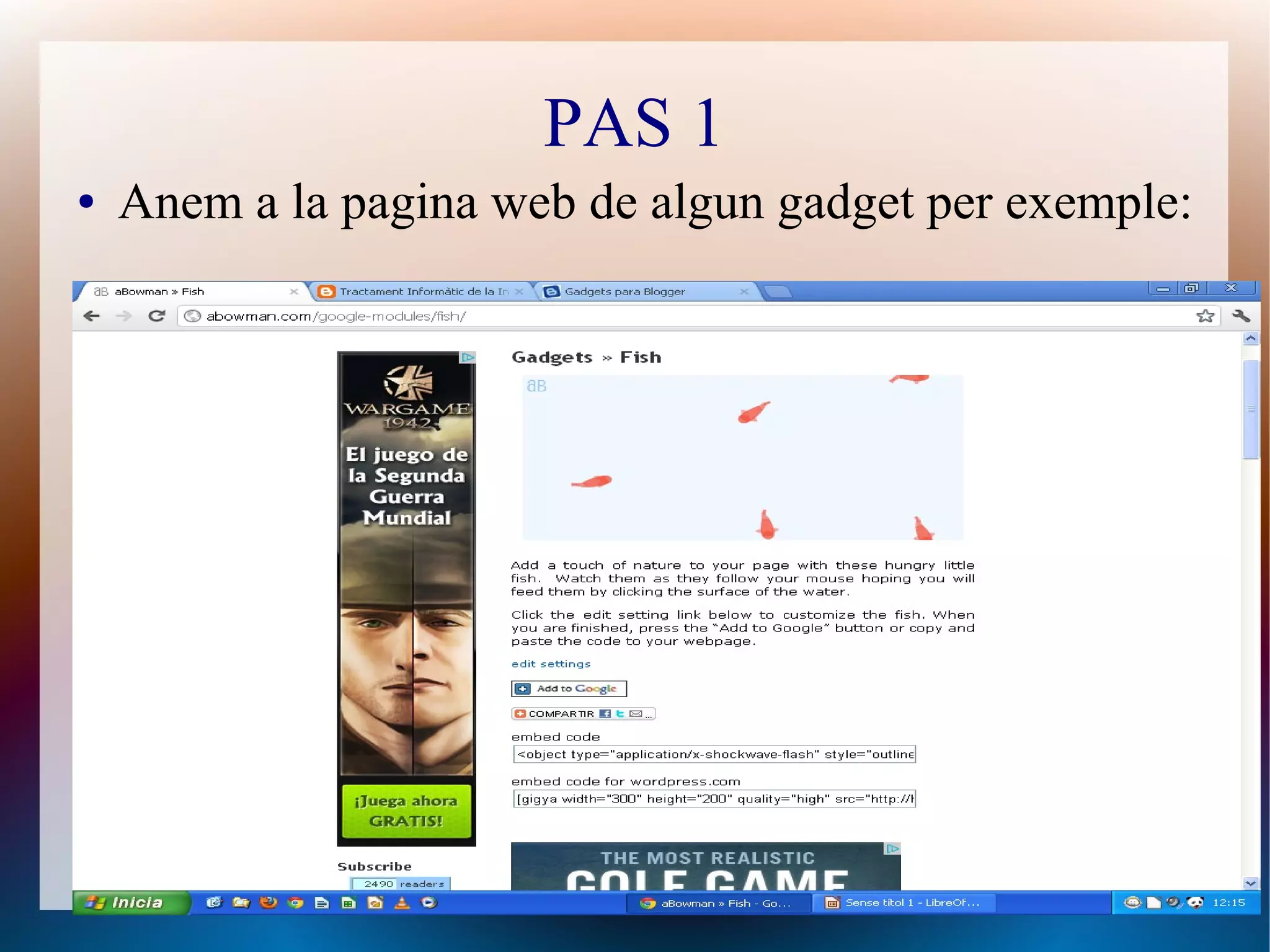 Tutorial gadget | ODP