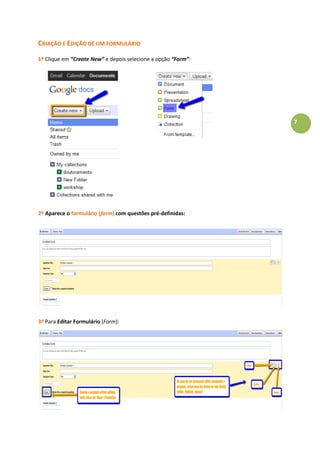 Tutorial google docs:Criação de Questionários | PDF