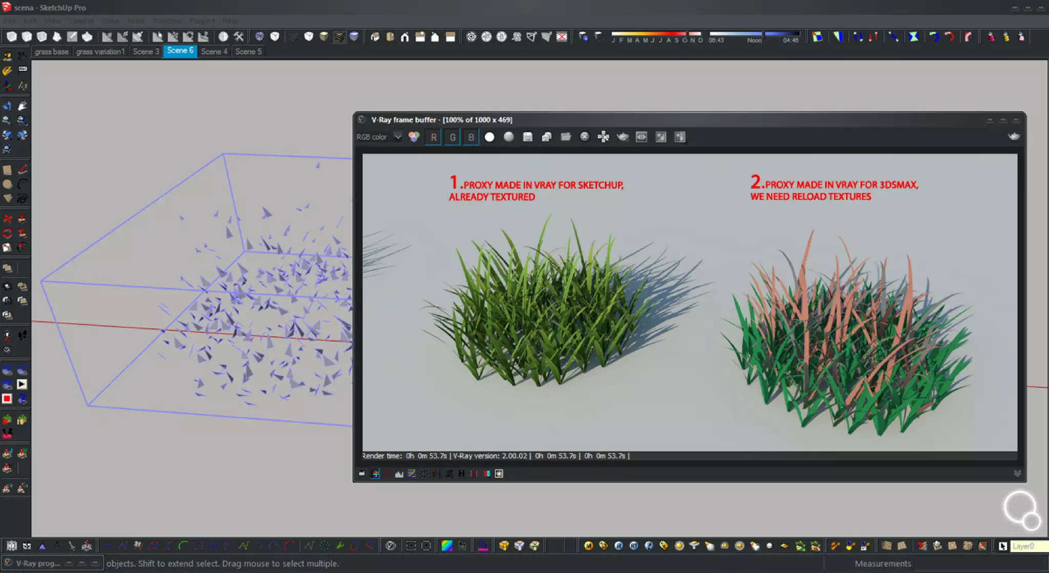 Tutorial vray for sketchup proxy real grass | PPT