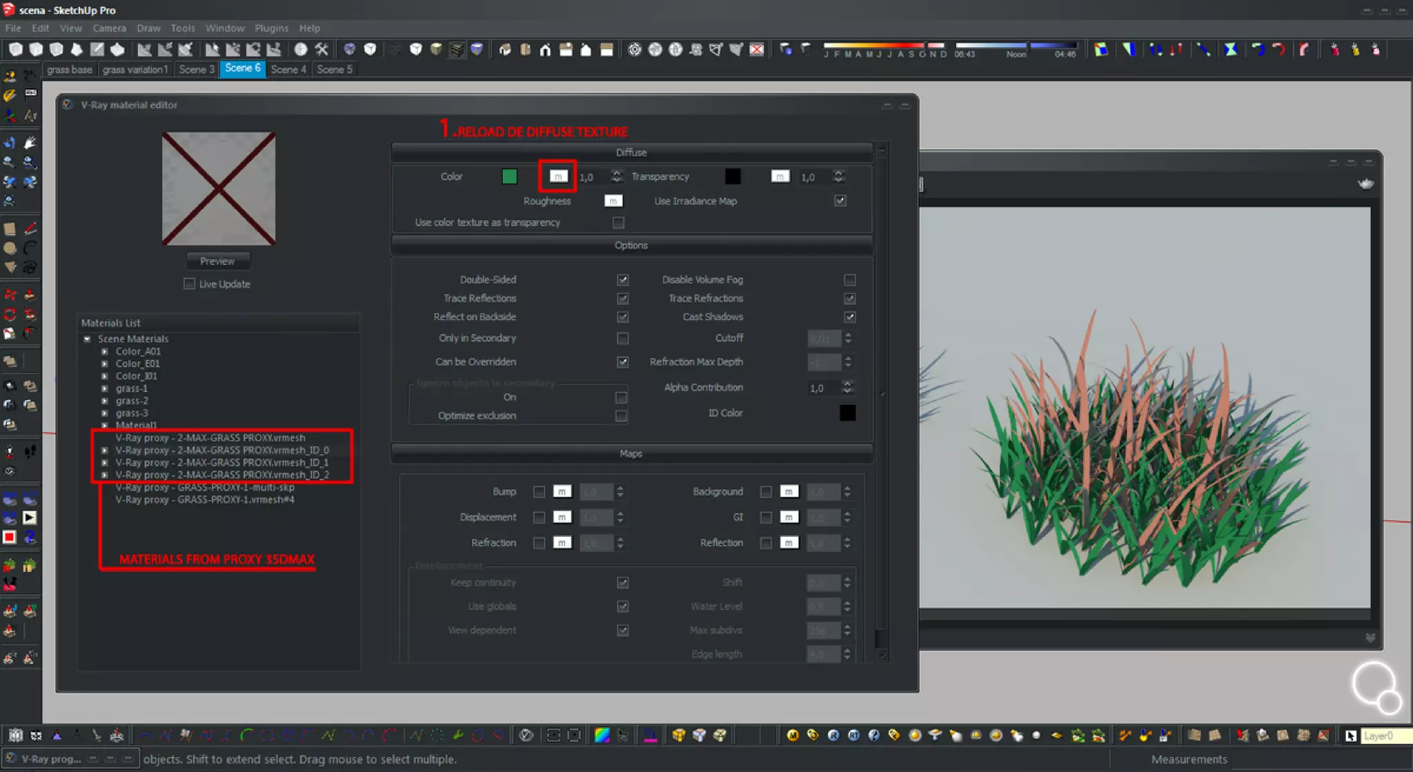 Tutorial vray for sketchup proxy real grass | PPT