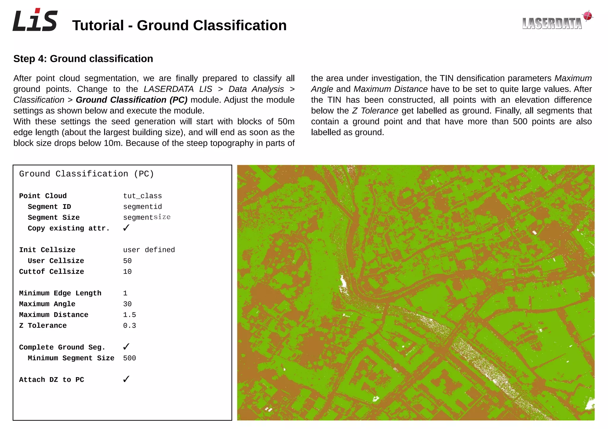 Tutorial ground classification with Laserdata LiS | PPT