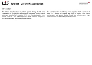 Tutorial ground classification with Laserdata LiS | PPT