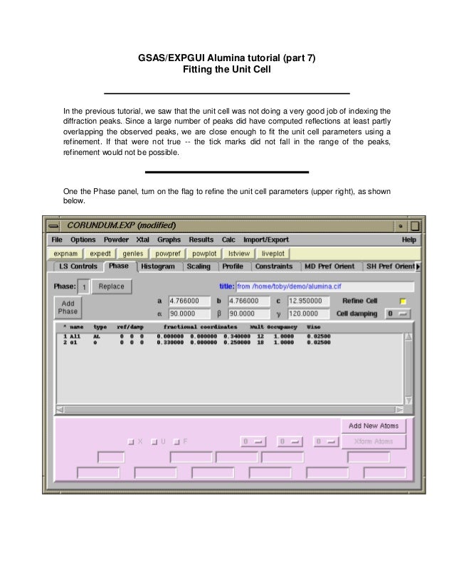 Tutorial gsas Tutorial gsas