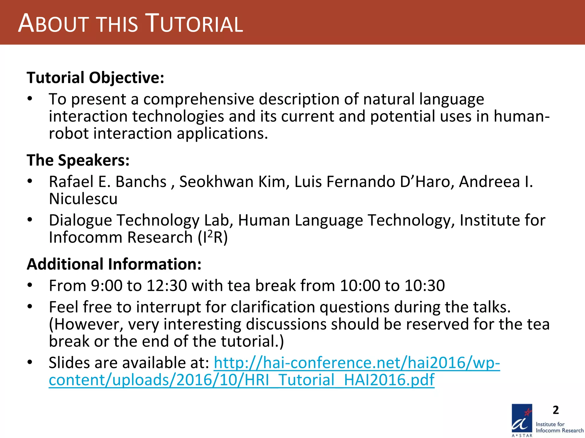 Natural Language in Human-Robot Interaction | PDF