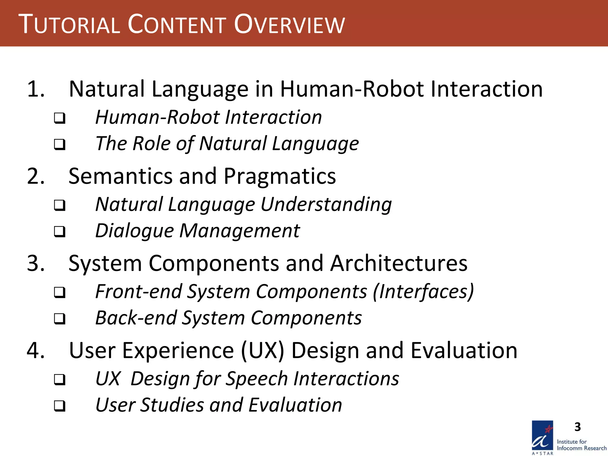 Natural Language in Human-Robot Interaction | PDF
